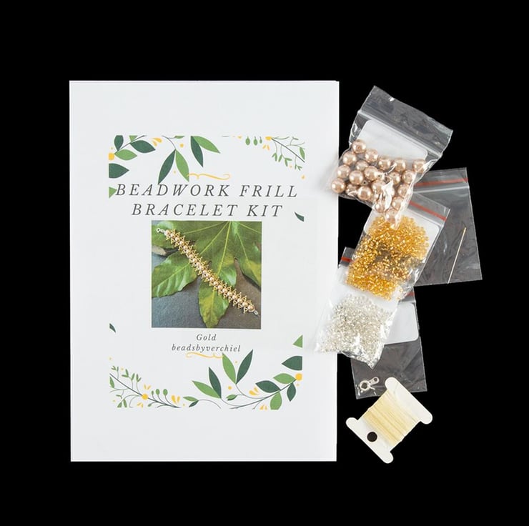 Gold Beadwork Bracelet Kit - Folksy