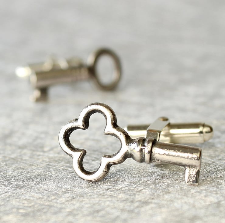 Key cufflinks, handmade solid sterling silver ... - Folksy