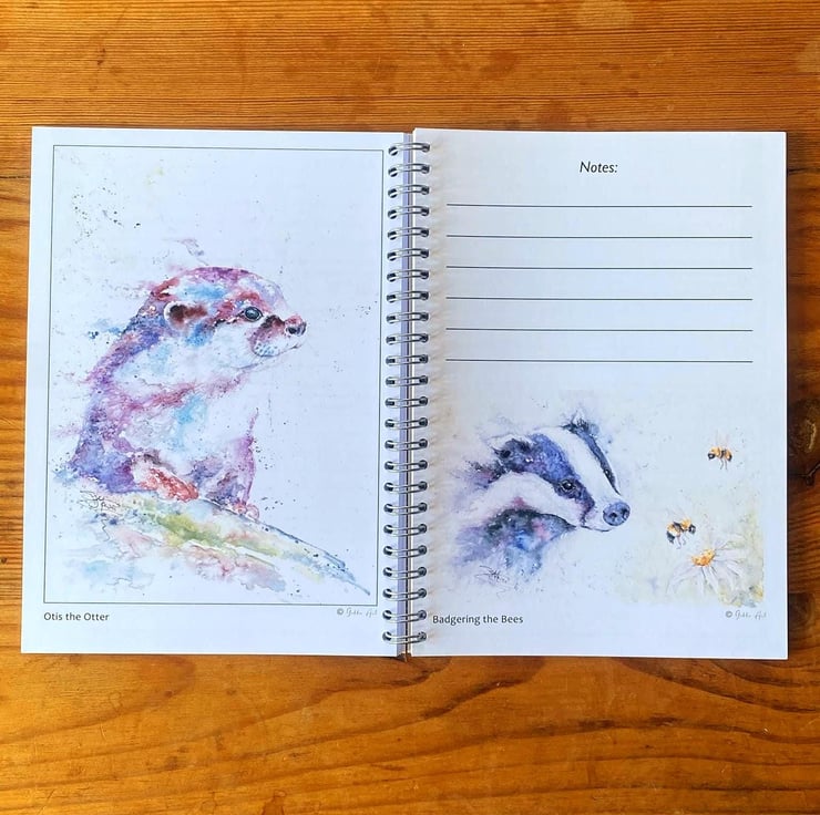 2026 Illustrated Wildlife Art Diary, Giraffe Wa... - Folksy