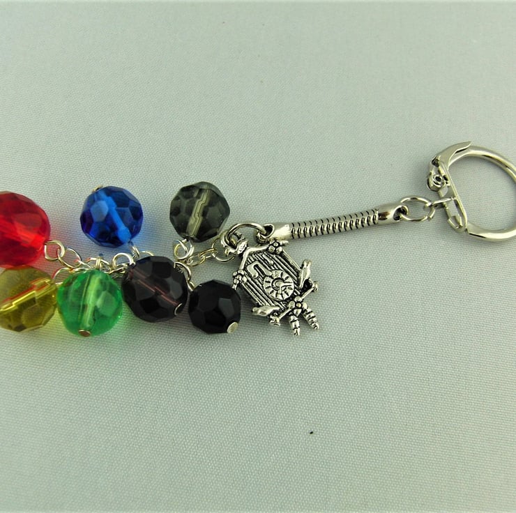 Silver Cuckoo Clock Charm and Multi Coloured Cr... - Folksy