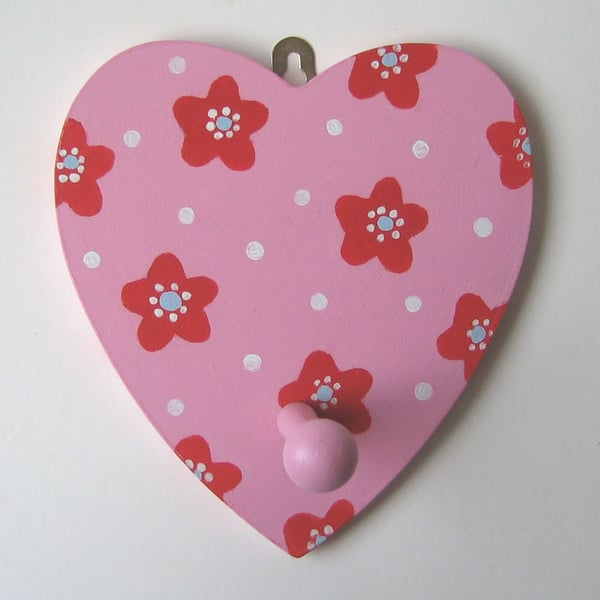 Retro floral heart peg - Folksy