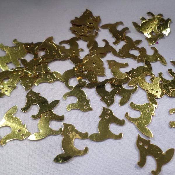 50 x Craft Sequins - Halloween - Cat - 16mm - G... - Folksy