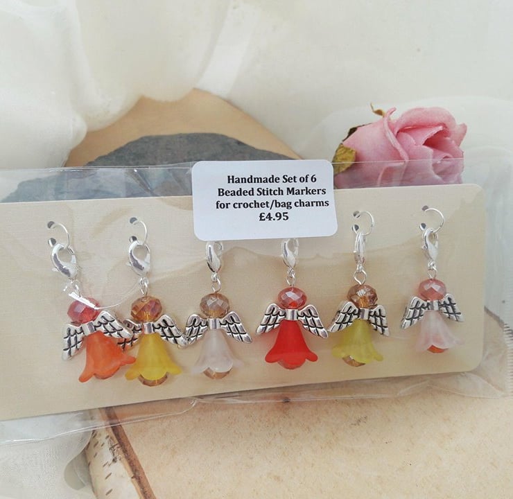 Crochet Stitch Markers - Pack of 6 Angels - Folksy