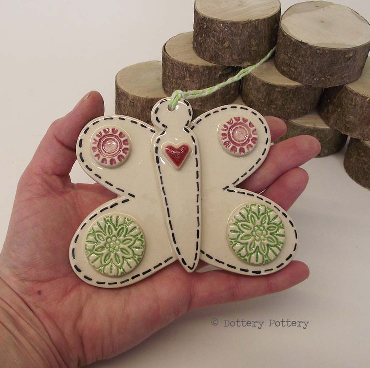 Pottery Butterfly Ceramic decoration. Illustrat... - Folksy