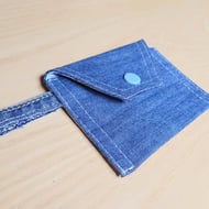 Pale Blue Repurposed Denim Coin Purse with Key ... - Folksy