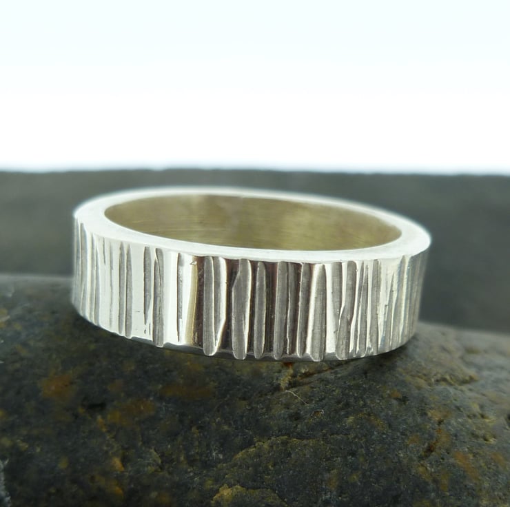 Textured Sterling Silver Ring - Folksy