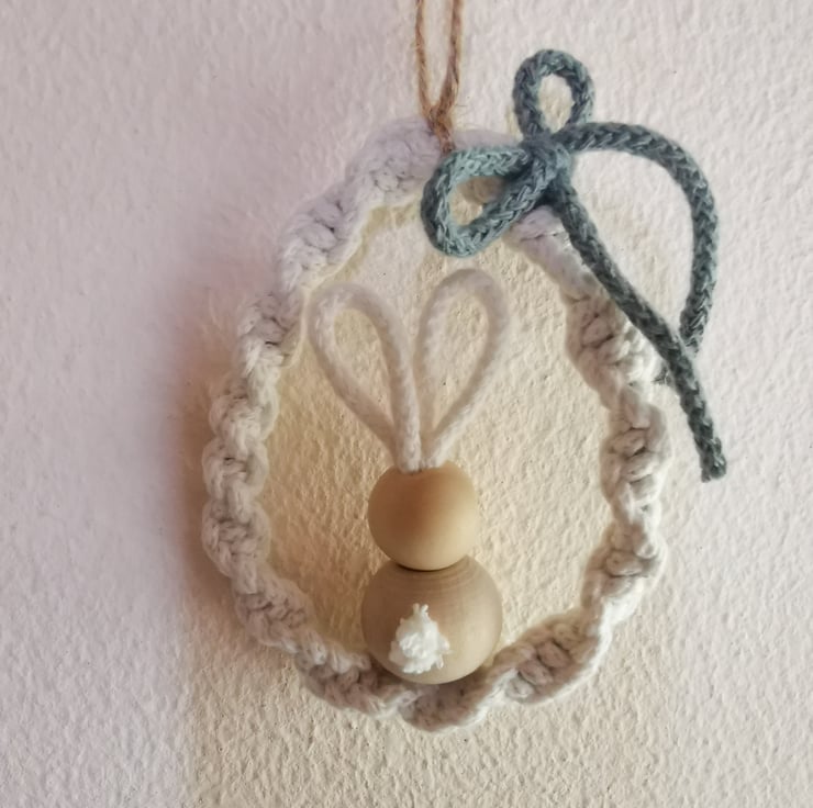 Handmade macrame Easter decoration, set of two ... - Folksy