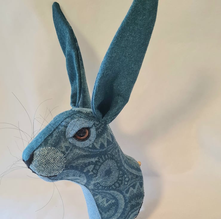 Faux hare head wall mount- Mr Hargreaves - Folksy