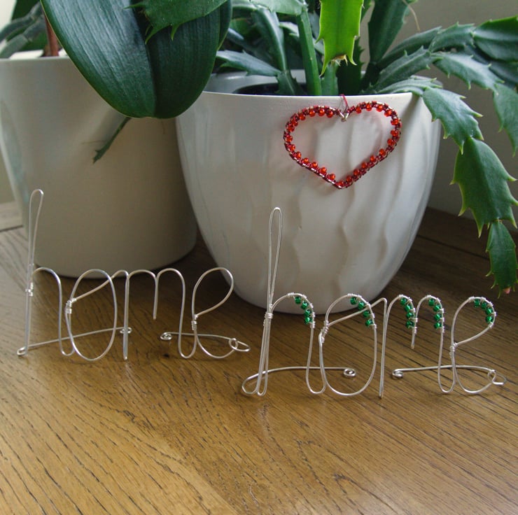 Beaded Home - Freestanding Wire Writing Decorat... - Folksy
