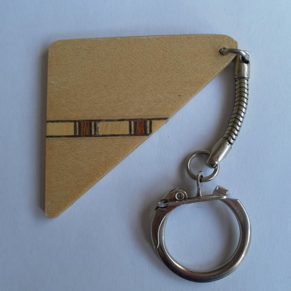 Keyring, Right Angled Triangle, Wood Veneer and... - Folksy