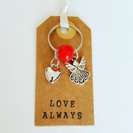 Angel and Heart Keyring - Folksy