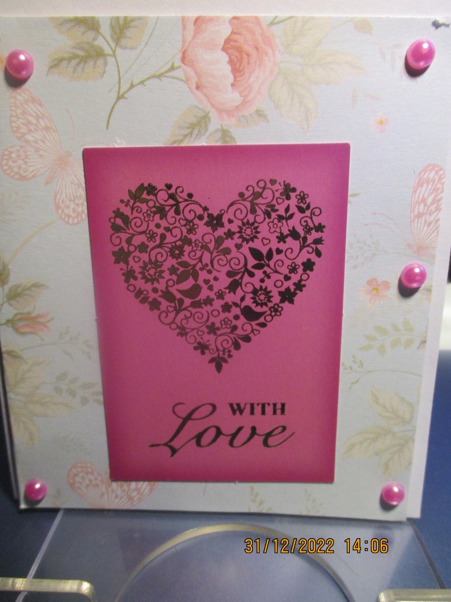 With Love Small heart Card - Folksy