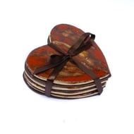 Set of 4 Heart Coasters - Folksy