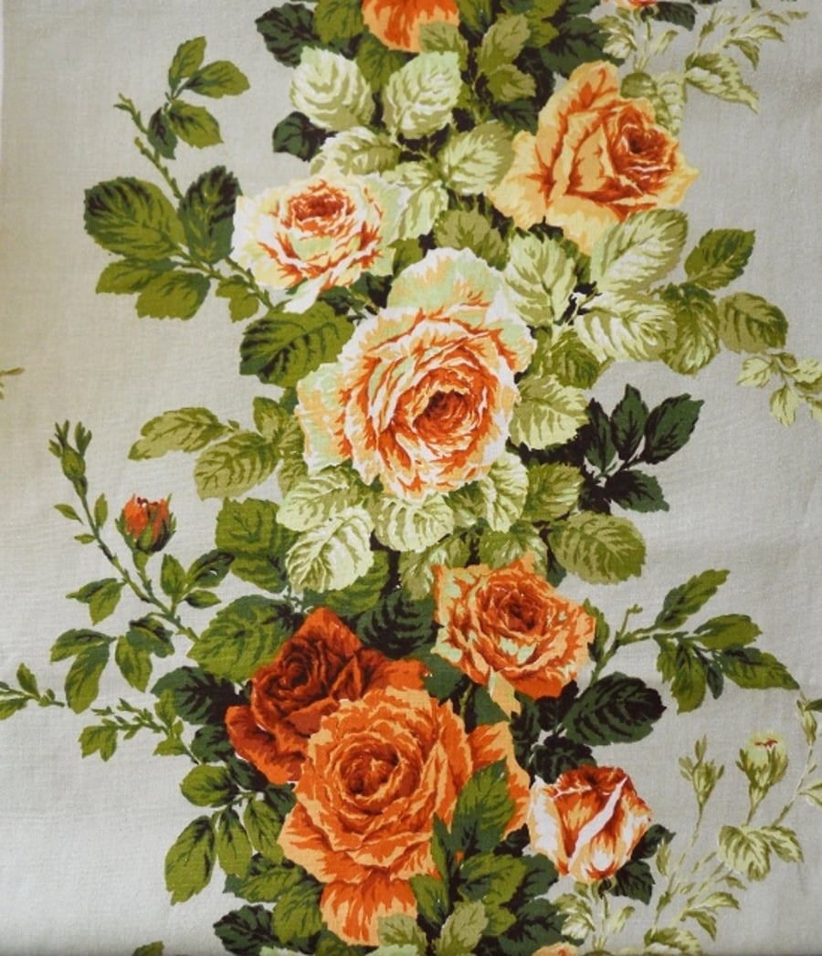 Vintage ROSE Fabric - Folksy
