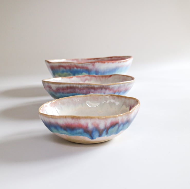 Raspberry Ripple Organic Nesting Bowls - Folksy