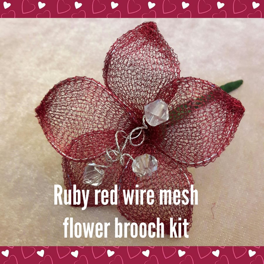 Handmade Jewellery making flower brooch kit - Folksy