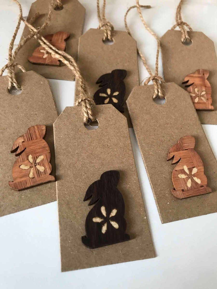 Set of 6 Easter bunny gift tags - Folksy