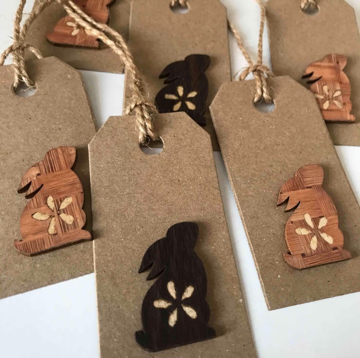 Set of 6 Easter bunny gift tags - Folksy