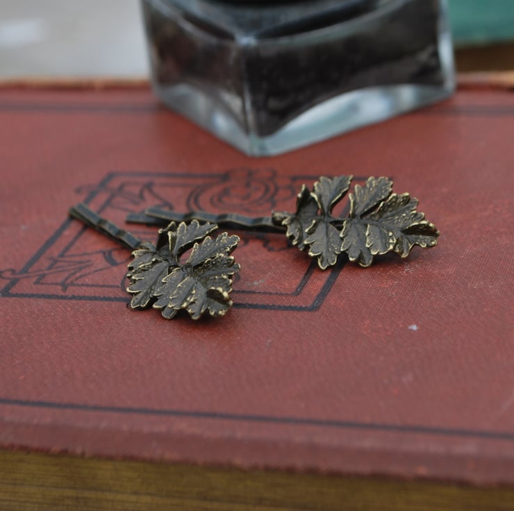 Fall Leaf Hair Pins - Folksy