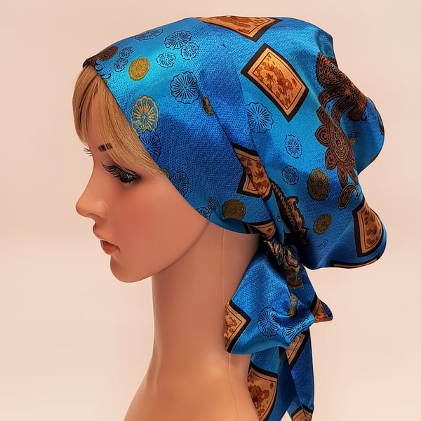 Satin hair covering, silky tichel, head snood, ... - Folksy