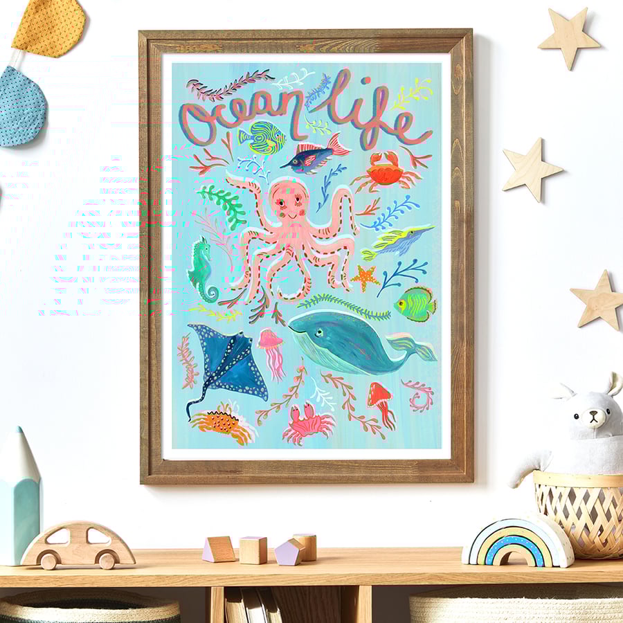 Sea Life Ocean Art Print - Folksy