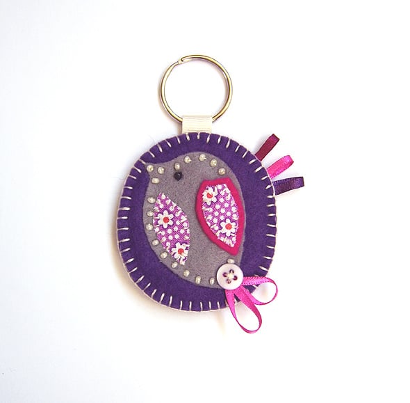 Bird Keyring ... Bag Charm - Folksy