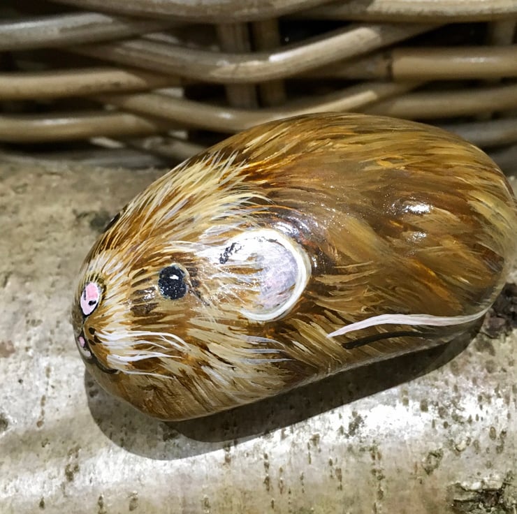 Mouse hand painted pebble garden rock art wildl... - Folksy