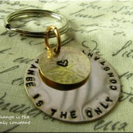 Stamped brass keyring - Folksy