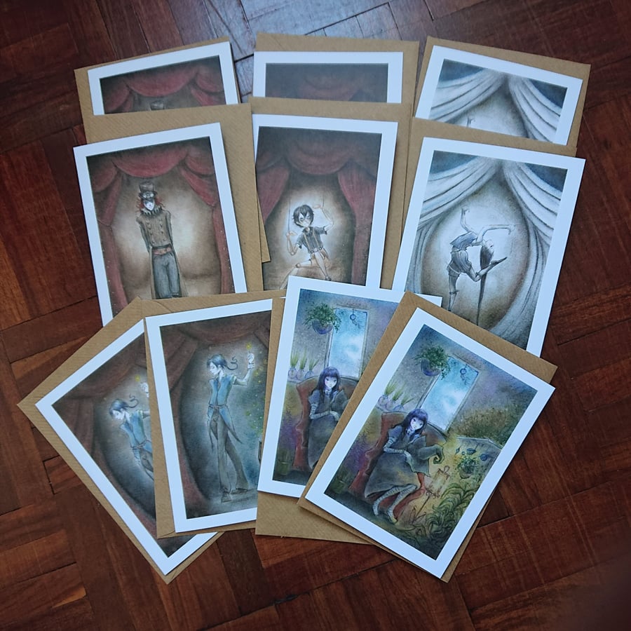 10 Cards Christmas, Gothic Theatre, Notelets, G... - Folksy