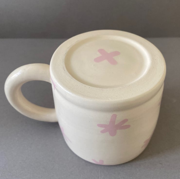 Pink abstract shape ceramic cup. - Folksy
