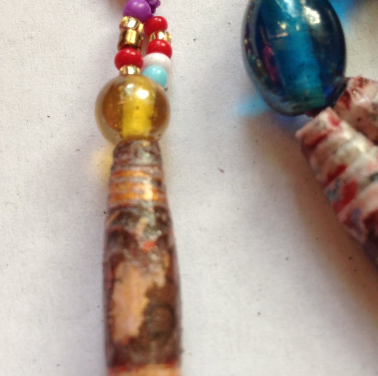 Agate style papercraft Pendant Necklace - Folksy