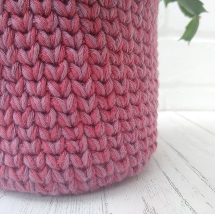 Two tone purple plant pot cover, small storage ... - Folksy