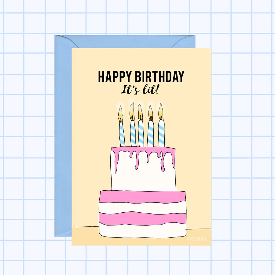 Birthday Cake Card - Folksy