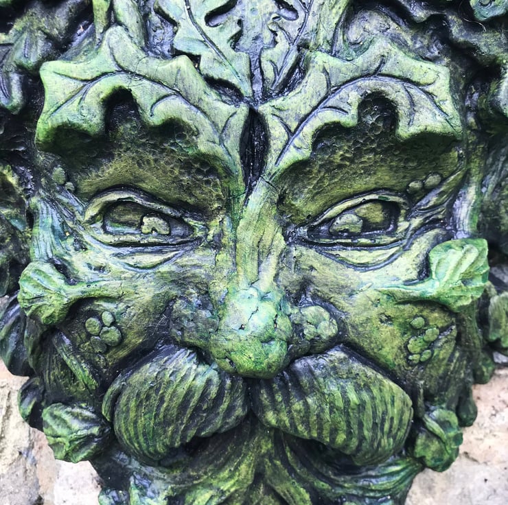 The Colonel Green Man Plaque plus Free Pocket G... - Folksy