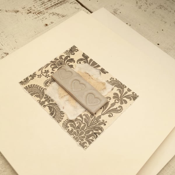 Bespoke hand made greeting card, ceramic card, - Folksy