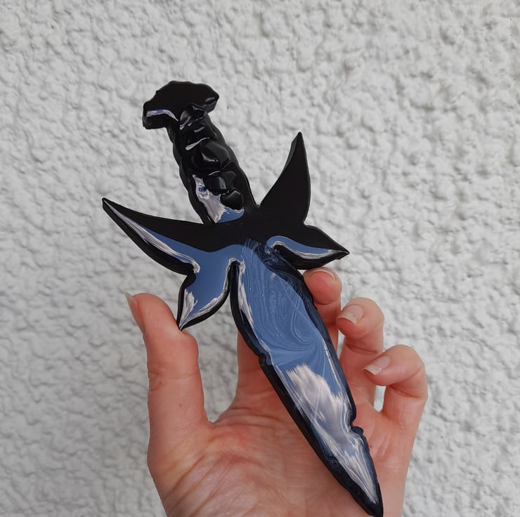 Decorative Symbolic Obsidian Fae Witch Resin Da... - Folksy