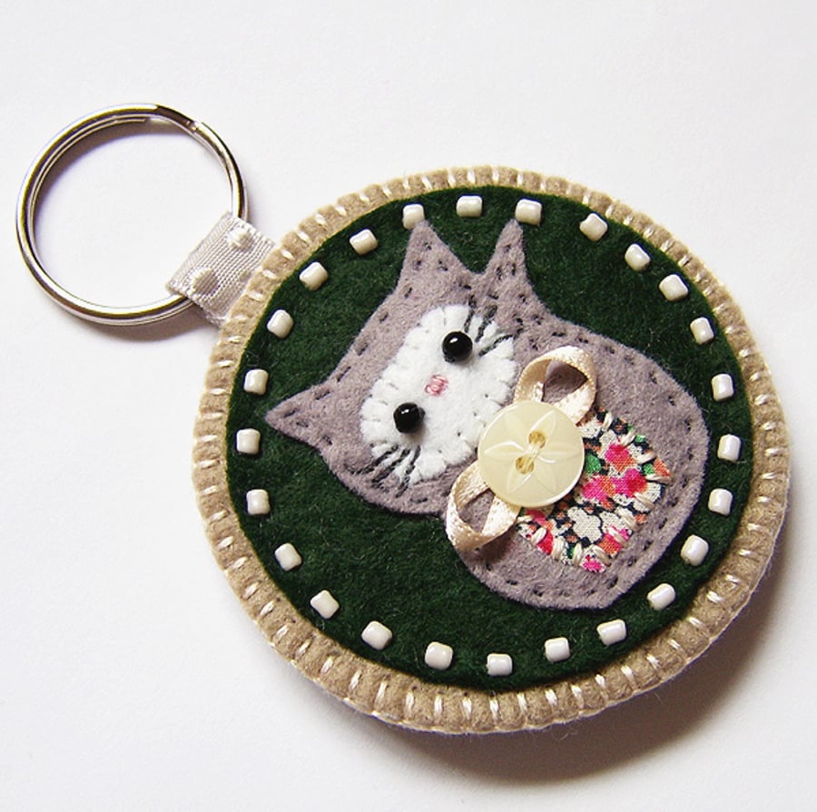 Cat Keyring ... Bag Charm - Folksy