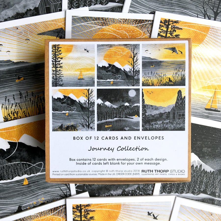 Journey Collection - Box of 12 Small Cards - Folksy