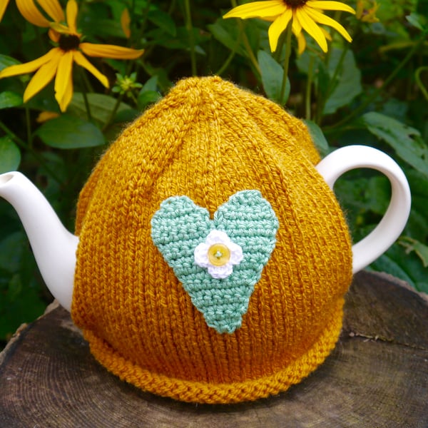 Heart Tea Cosy, Teacosy, Teapot Cozy - Folksy