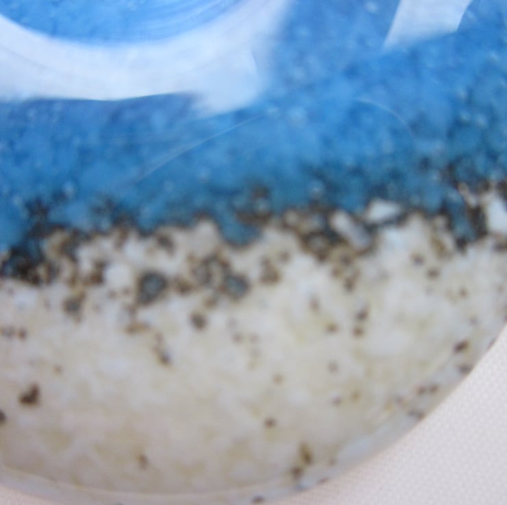 Handmade cast glass round pendant - Wave - Folksy