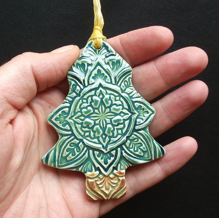 Christmas tree ceramic Christmas decoration - Folksy