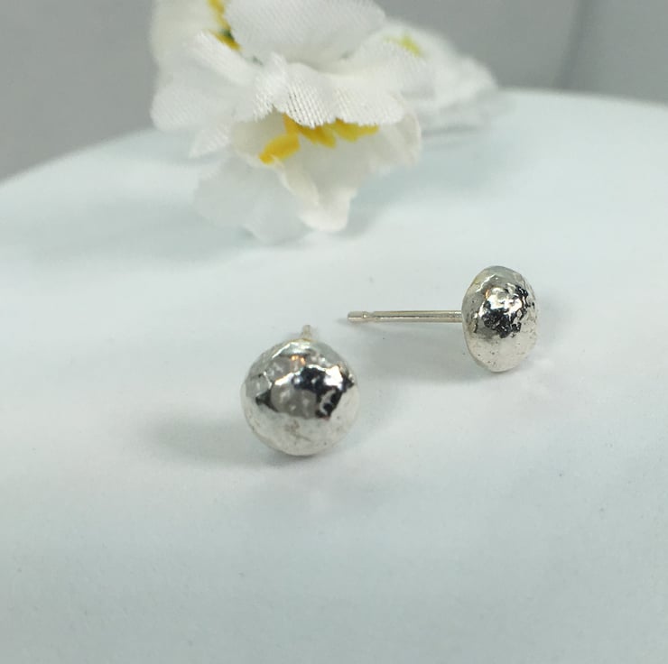 Pebble Stud Earrings - Sterling Silver - Folksy