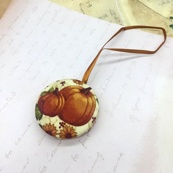 Pumpkins and acorns large fabric buttons double... - Folksy