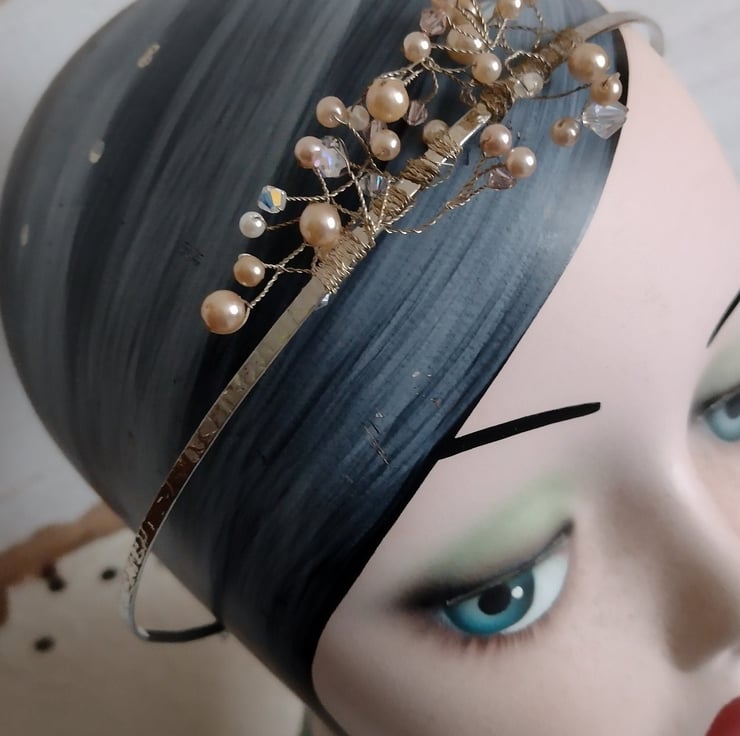 Wedding Gilt Hair Tiara Band Blank 5mm Bridal P... - Folksy