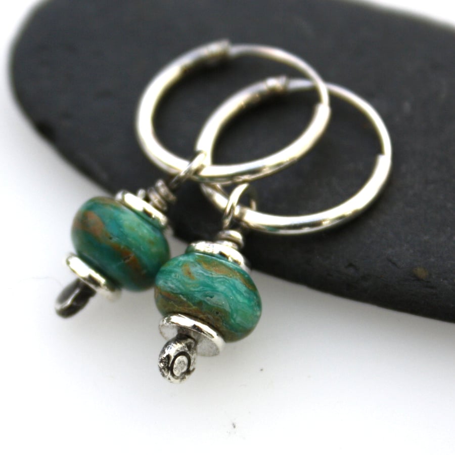 Peruvian opal sterling silver earrings - Folksy