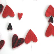 Red valentine hearts banner - Folksy