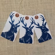 Hand printed Stag gift tags - Folksy
