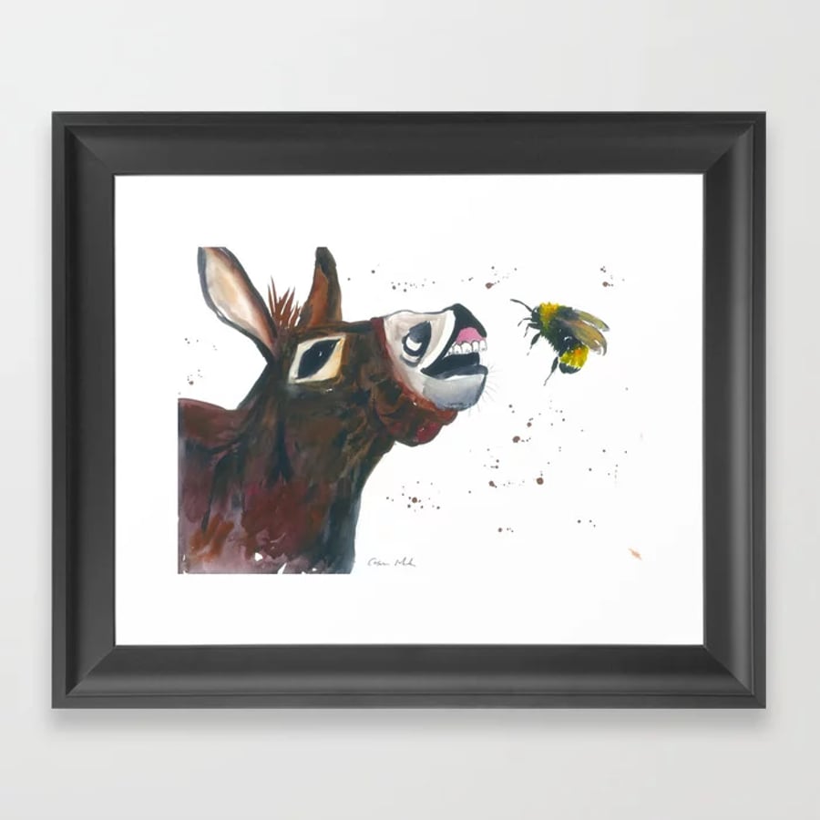A 4 Silly Donkey and Bee Print of 240 gsm paper... - Folksy