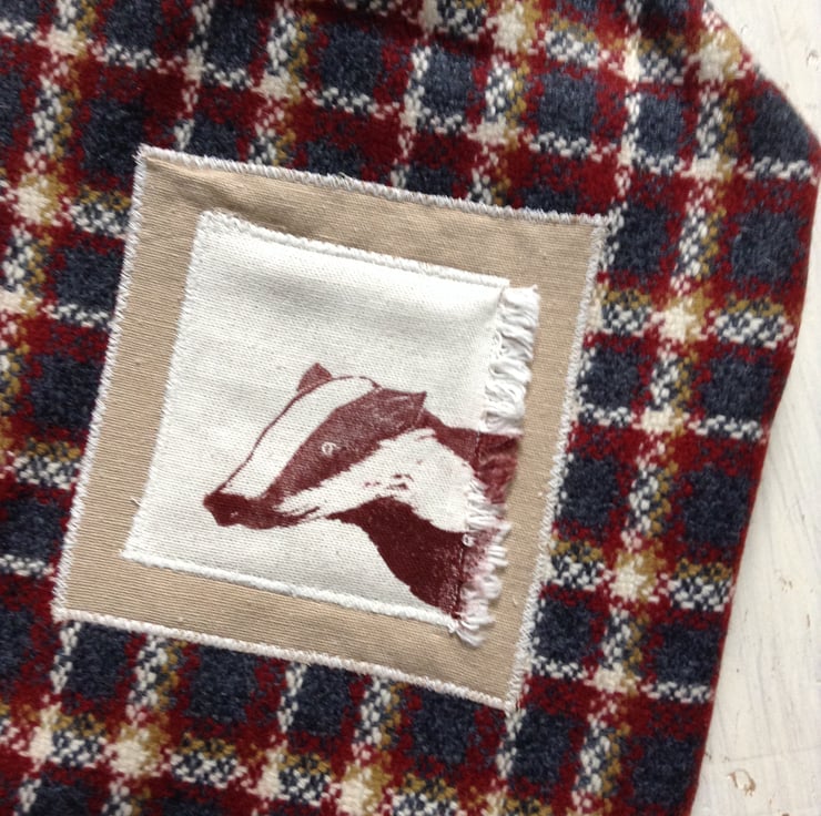 Hand Printed Badger Hot water Bottle Cover - Folksy