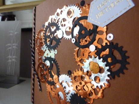 Orange Cog Birthday Card - Folksy